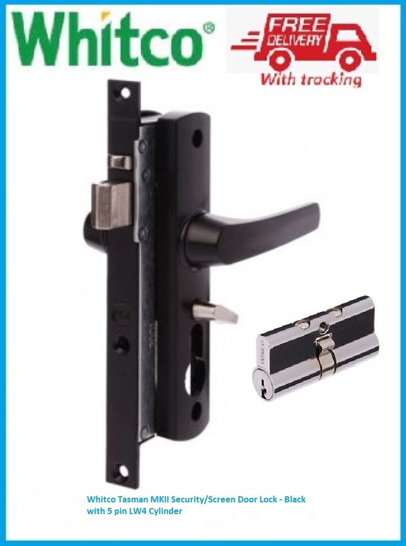 Whitco Tasman MK2 Security Screen door lock WITH CYLINDER - Tracked ...