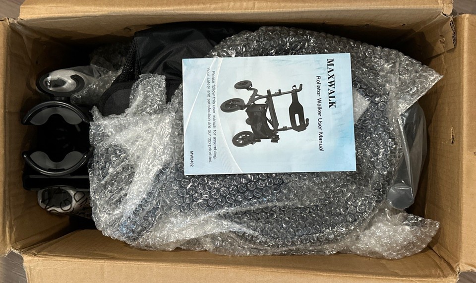 MAXWALK Rollator Walker with Seat Tall Walkers for Seniors 12" Big ...