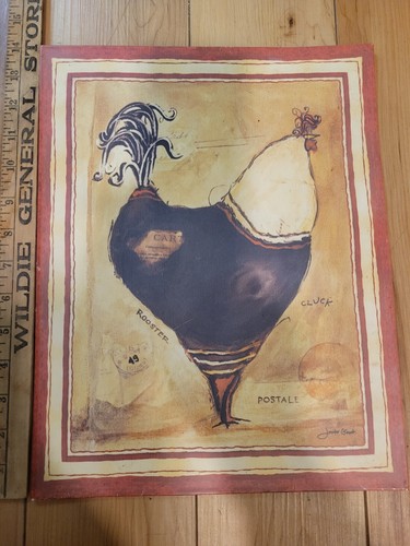 Jennifer Garant Signed Print French Rooster Kitchen Country Folk Art ...