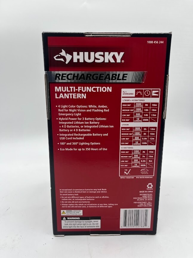 Husky 2000 Lumens Hybrid Power LED Lantern with Rechargeable Battery | eBay