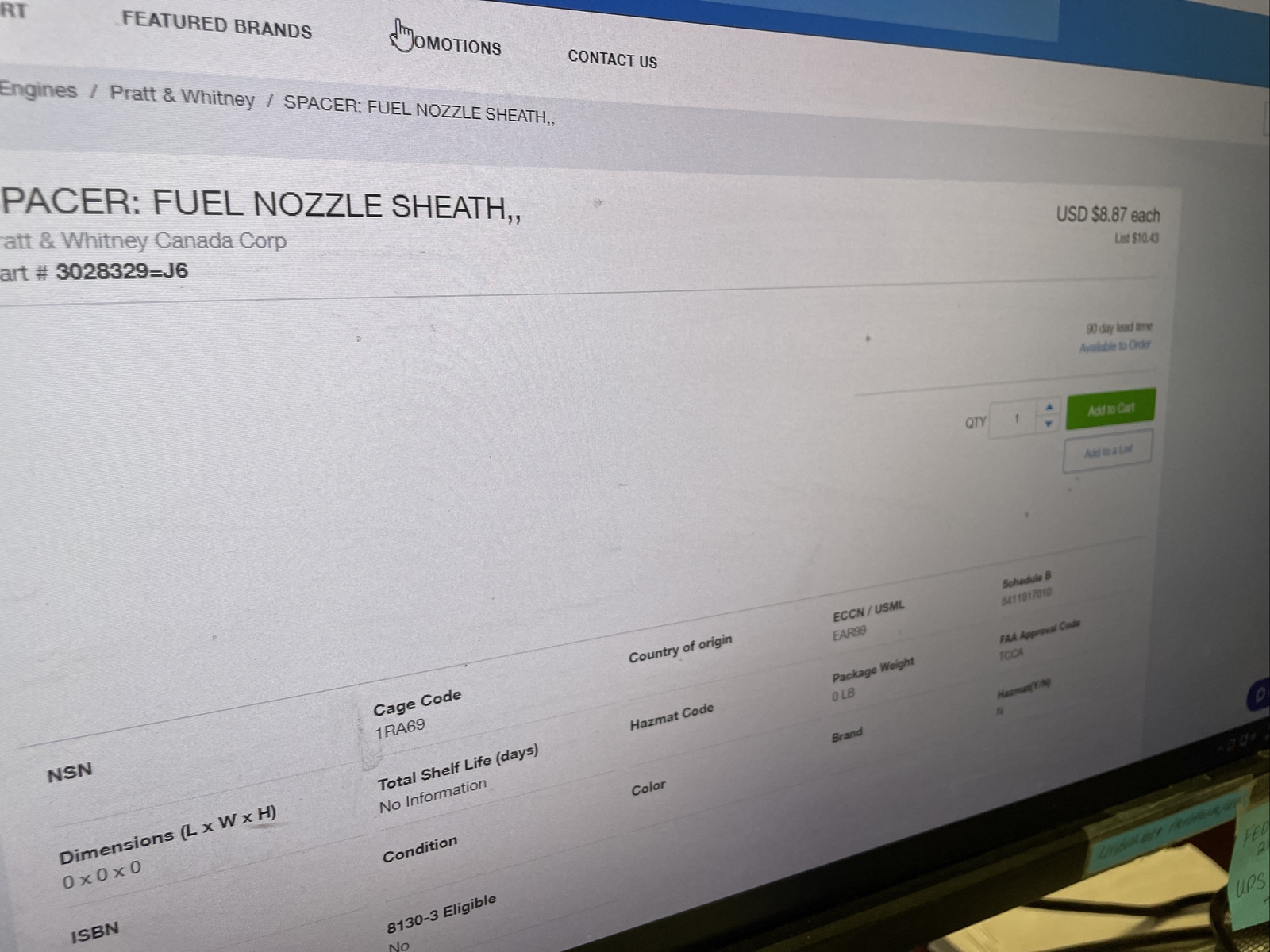 Hawker Beechcraft Spacer Fuel Nozzle 3028329 Lot Of 14 | eBay