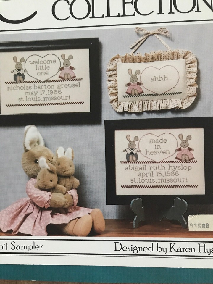The Cricket Collection~Rabbit Sampler #36~Designed by Karen Hyslop | eBay