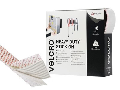 VELCRO® Brand - VELCRO® Brand Heavy-Duty Stick On Tape 50mm x 5m White ...