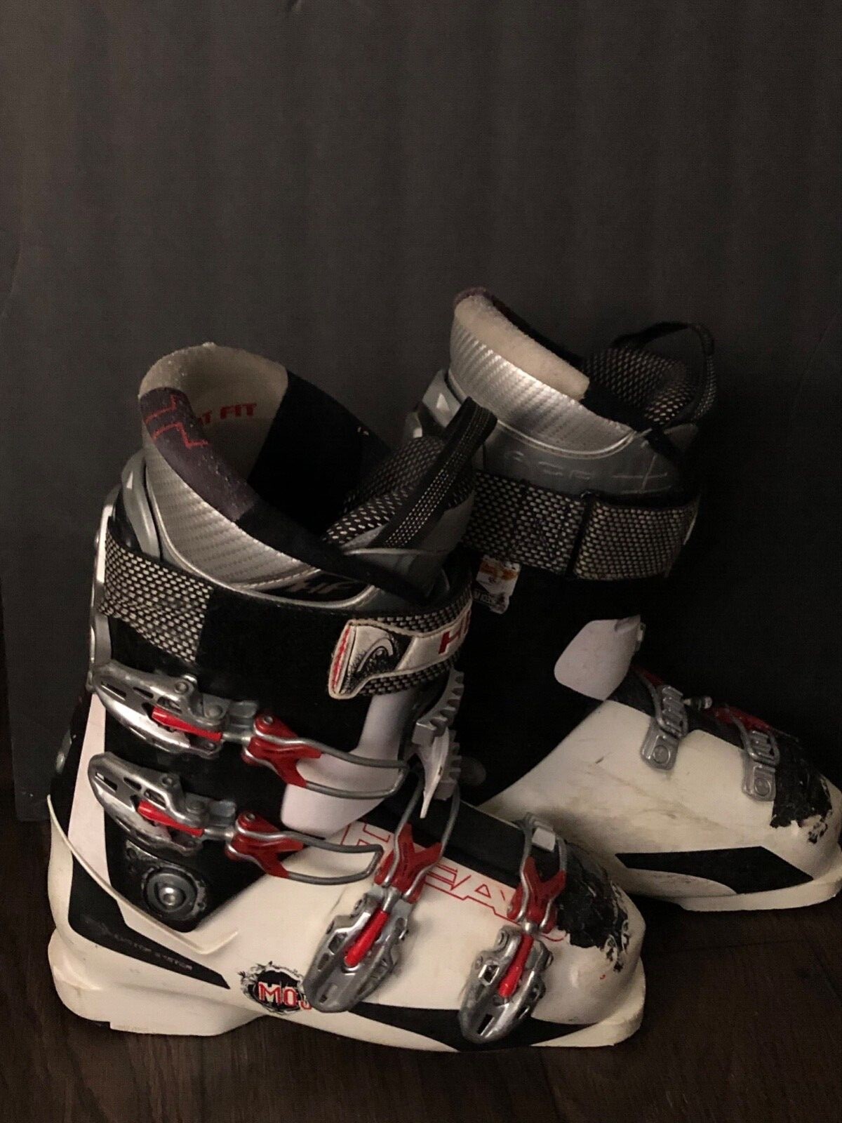 *USED* HEAD MOJO White/Black w/ Red Accents SKI BOOTS MEN SIZE 26.5 | eBay