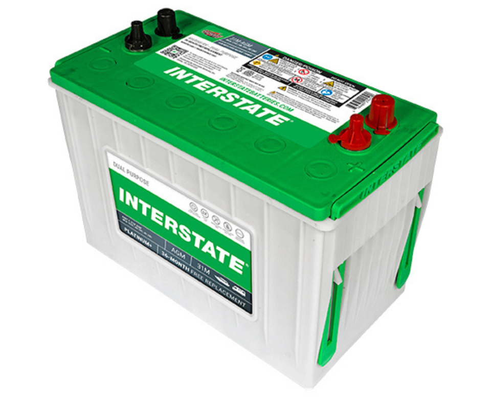 Interstate Batteries 12V100Ah Dual Purpose Power Pure Lead AGM Marine ...