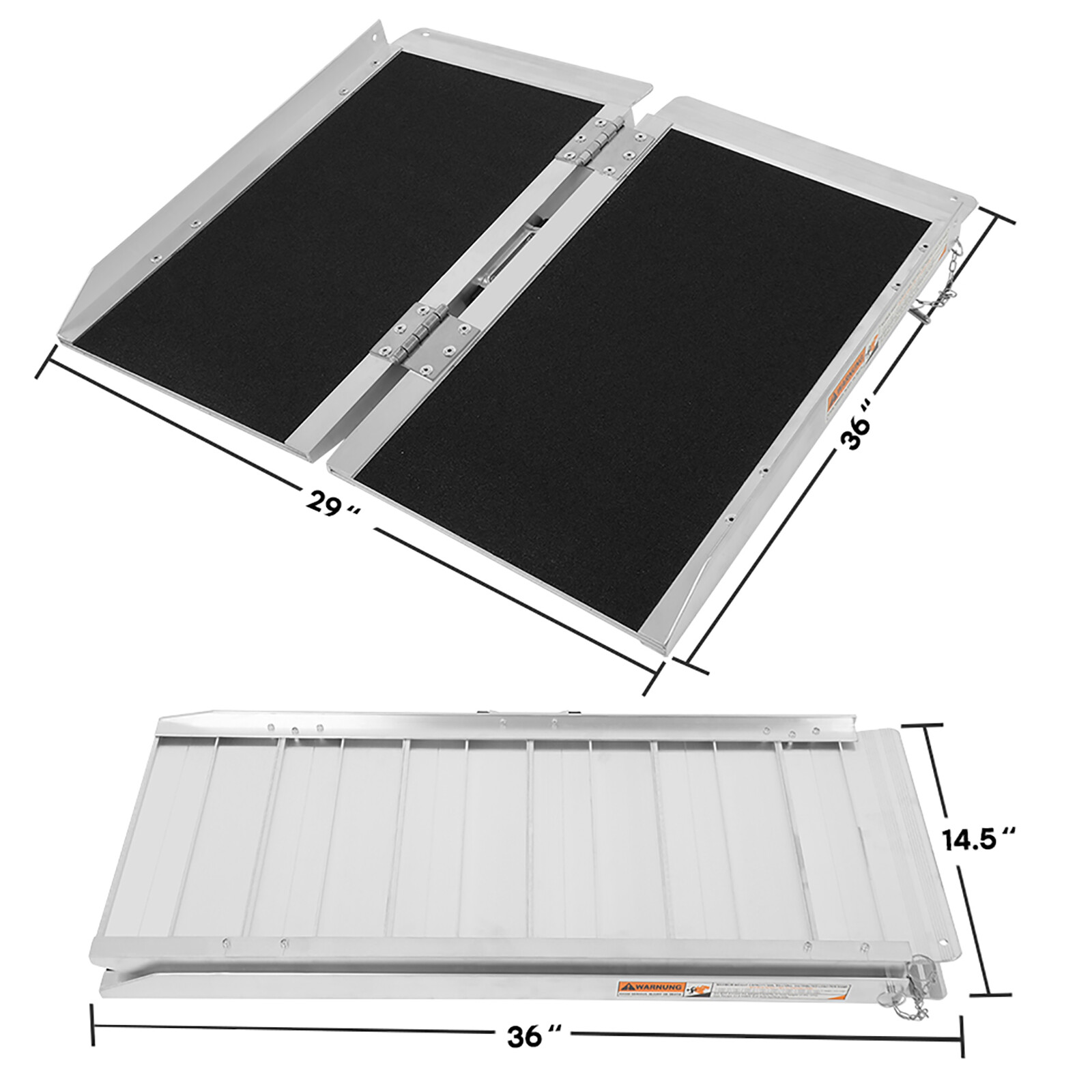 3 Foot Wheelchair Ramp Aluminum Folding Mobility Scooter Portable Non ...