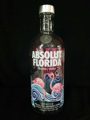 Absolut Florida Limited Edition 750ML Vodka bottle w Tag FLAMINGO ...