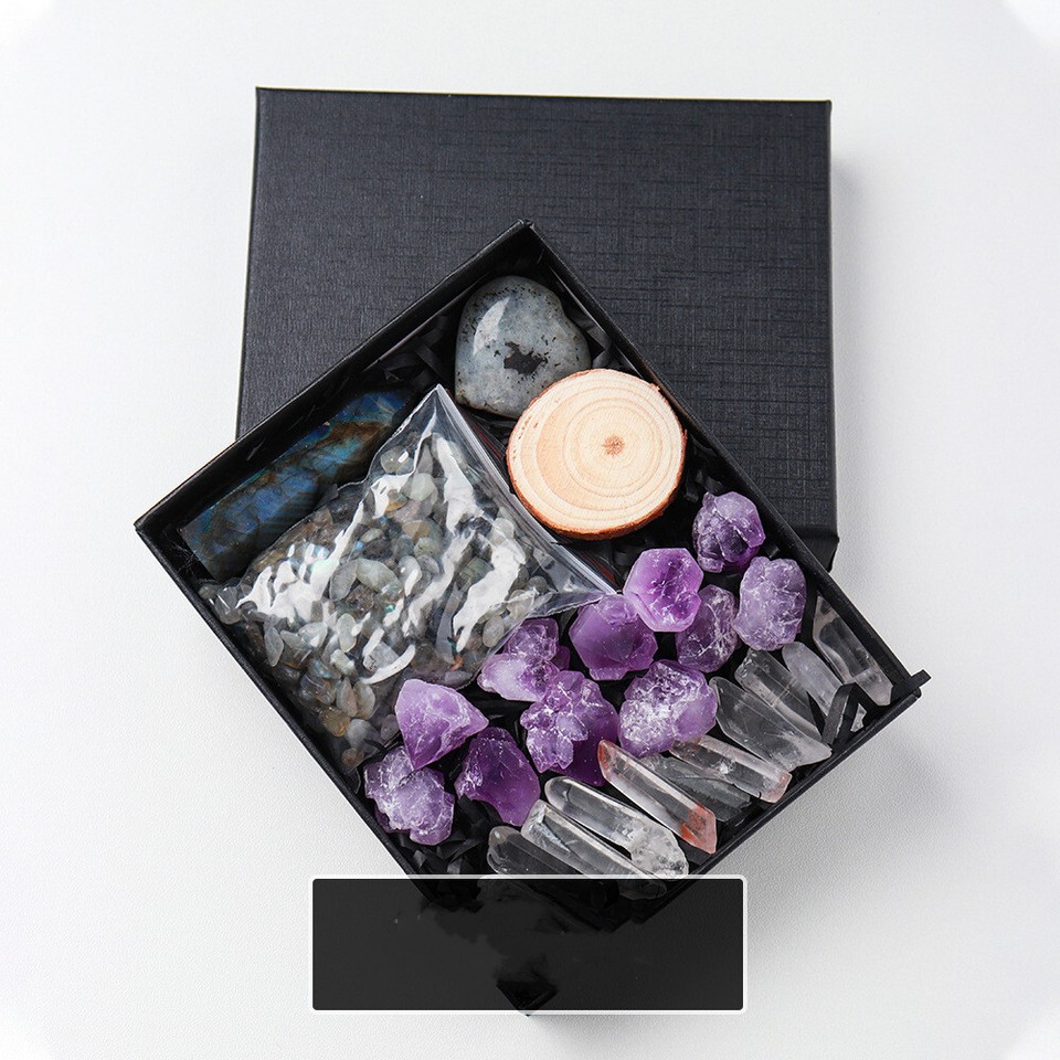 Natural Crystal Pillar Collection Crushed Stone Gift Set | eBay