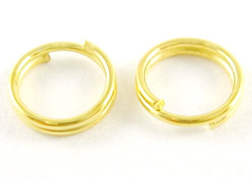 50pcs Gold tone Split Double loops Jump Rings Connector 6mm jewelry ...