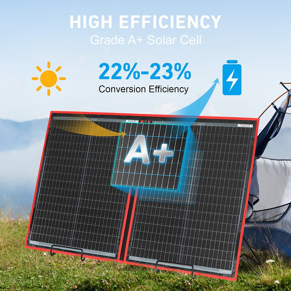 100w 12v Portable Folding Solar Panel Kit For Car/Caravan/Power station ...