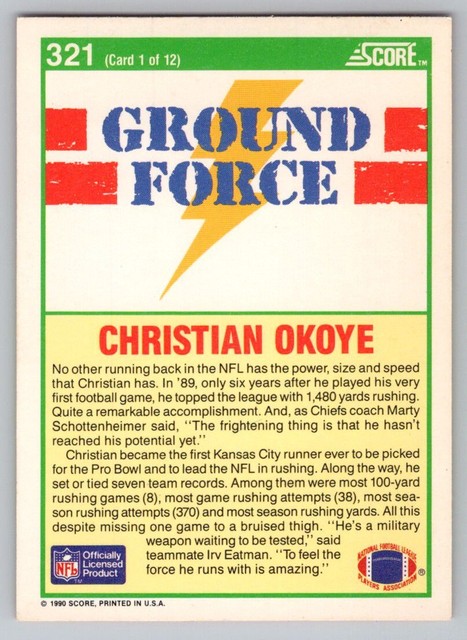1990 Score - #321 Christian Okoye for sale online | eBay