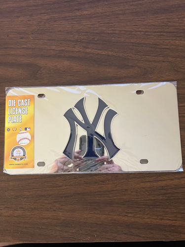 New York Yankees License Plate Tag, Premium Stainless Steel Diecast ...