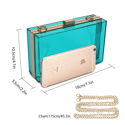 Women Clear Purse Acrylic Box Clutch Handbag, Small Transparent ...