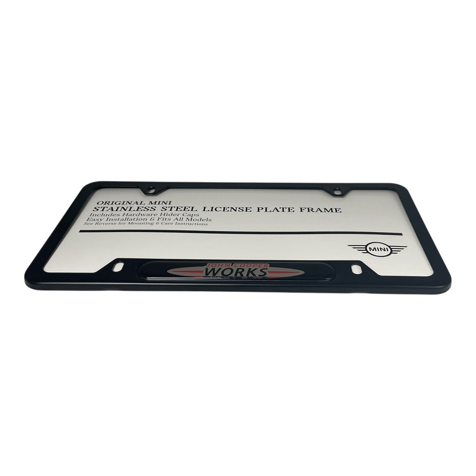 Genuine MINI John Cooper Works Logo License Plate Frame JCW R53 R56 F56 ...