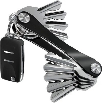 1-Pack Aluminum Key Holder Organizer – Compact Clip Keychain Pocket ...