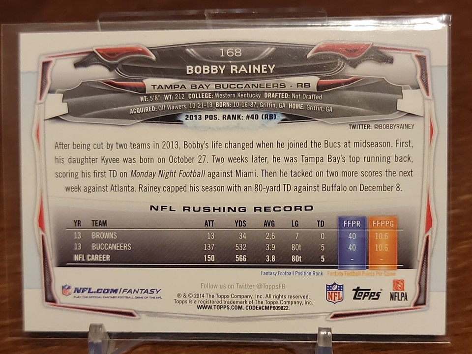 2014 Topps Bobby Rainey #168 | eBay