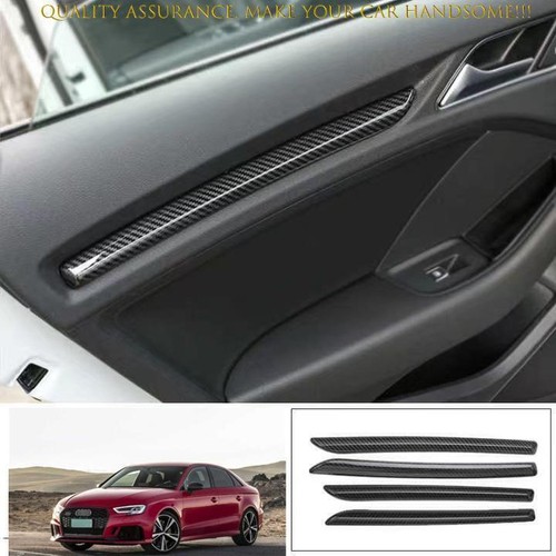 For Audi A3 S3 RS3 2014-2019 Carbon Fiber Inner Door Panel Strip Cover ...