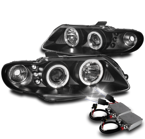 2004 2005 2006 PONTIAC GTO COUPE 2DR BLACK DUAL HALO PROJECTOR LED ...