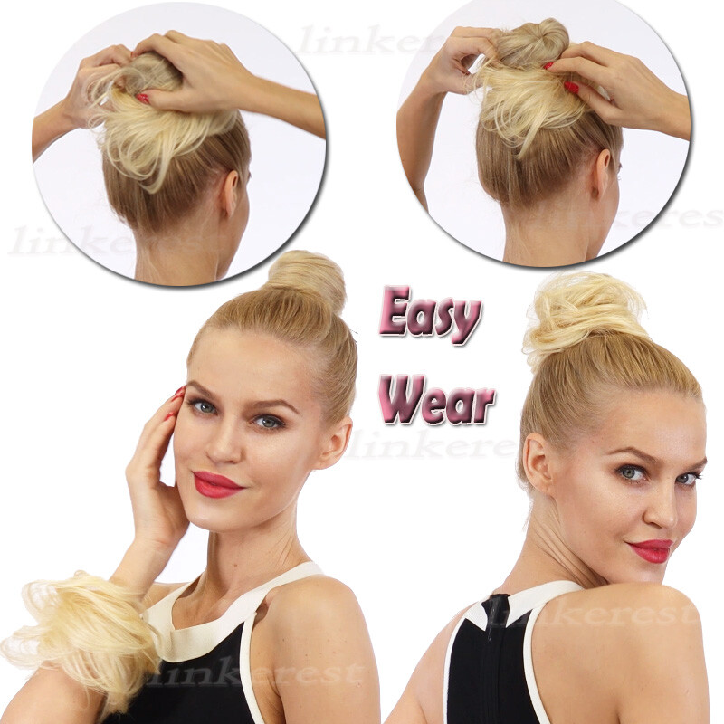 Curly Messy Bun Hair Piece Scrunchie Updo Cover Bun Human Hair ...