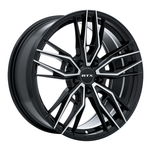 17x7.5 RTX Scepter Gloss Black Machined Wheel 5x4.5 (40mm) 622388185799 ...