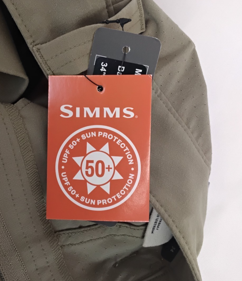 Simms Challenger Pants Men's 34" x 32" Bay Leaf Brown UPF 50+ New w ...