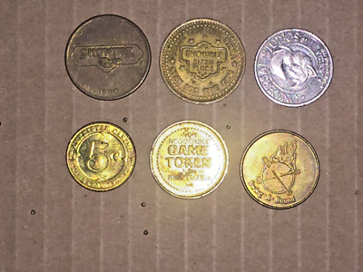 LOT OF VINTAGE MISCELLANEOUS ARCADE CASINO TOKENS (6) | eBay