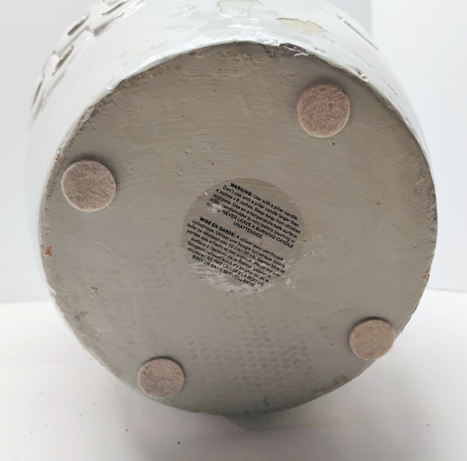 Pottery Barn Large 16" Ceramic Punched Filigree White Owl Luminary ...