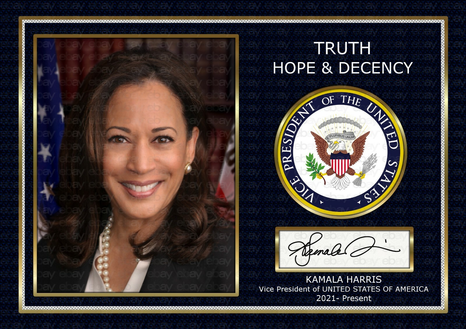 Kamala Harris - US Vice President - ORIGINAL A4 Signed PHOTO PRINT ...