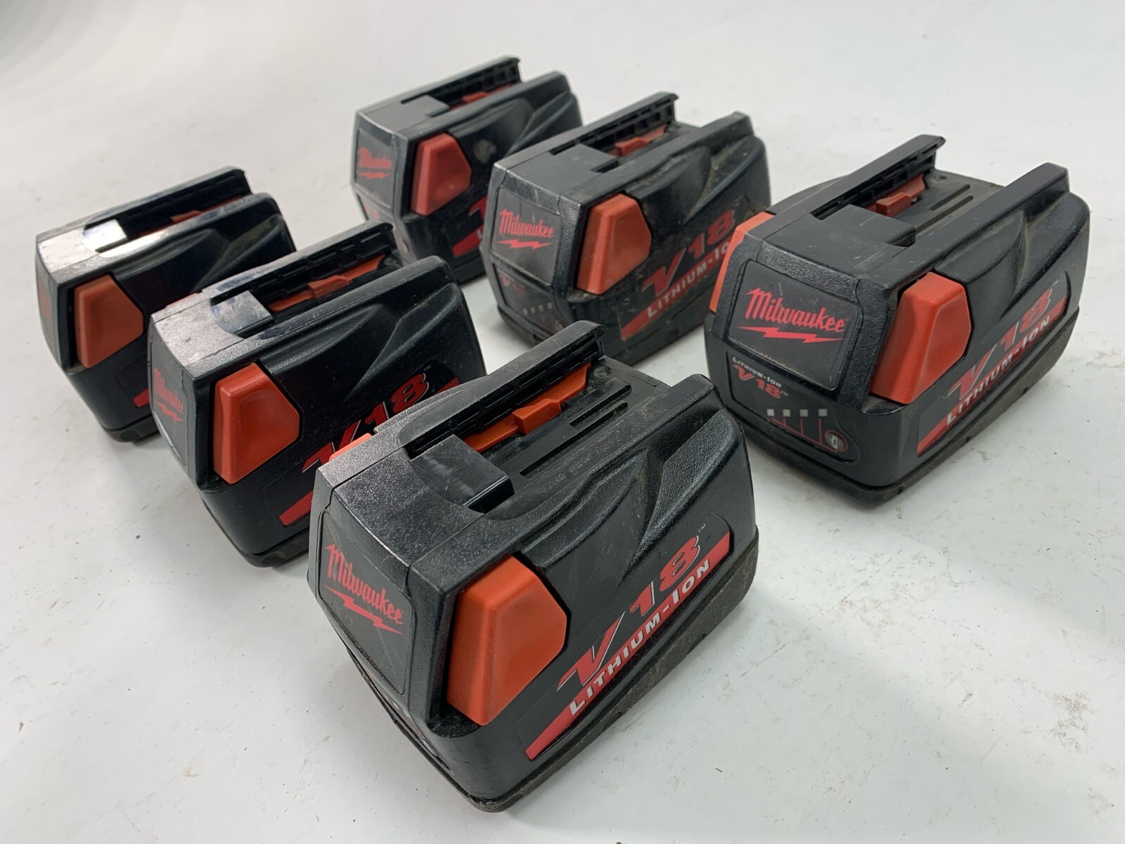 MILWAUKEE 48-11-1830 V18 RED LITHIUM BATTERY PACK 6 pack for parts not ...