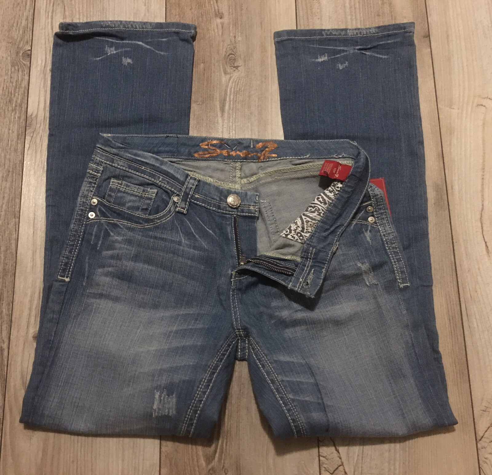Seven 7 Jeans Womens Jeans size 10P Bootcut Stretch Blue Denim New $85 ...