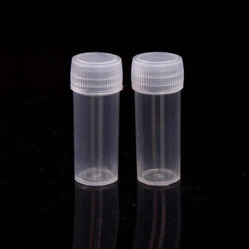 10/20/40 5ml Chemistry Plastic Test Tubes Vials with Seal Caps Pack C ...