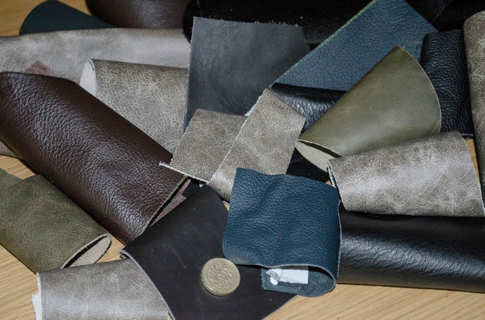 Italian REAL Leather COWHIDE OFFCUTS bronze white black 90g 0.8/1.1 MM ...