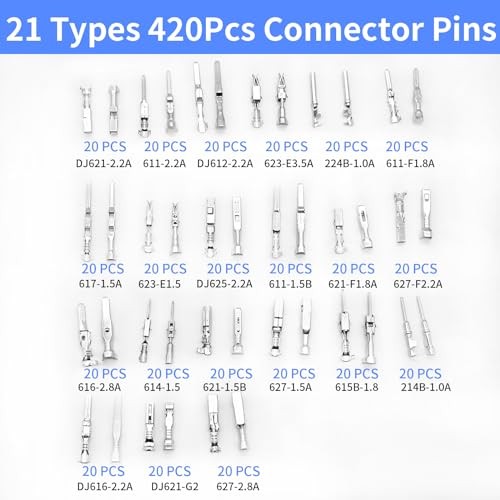 820Pcs Electrical Pin Connectors Kit, 420Pcs Car Wire Terminal ...
