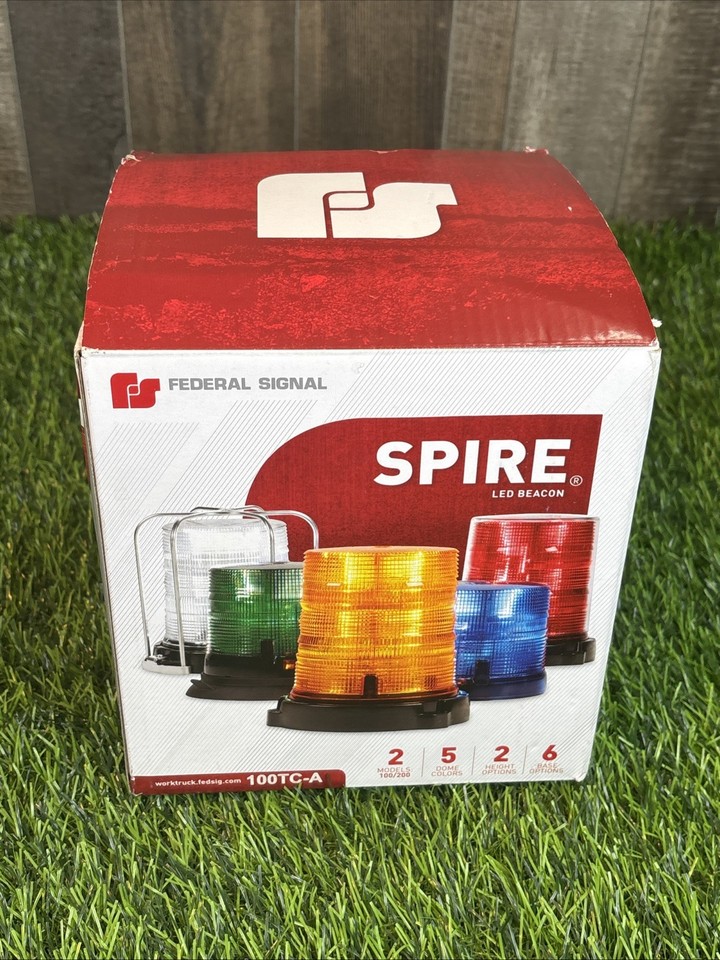 Federal Signal Spire LED Beacon 100TC-A Amber 12/24V Open Box New | eBay