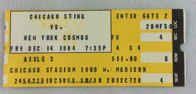 MISL 1984 12/14 New York Cosmos at Chicago Sting Soccer Ticket Stub | eBay