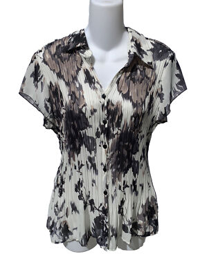 Floral Patterned Sheer Lightweight Button Up Elementz Shirt | eBay