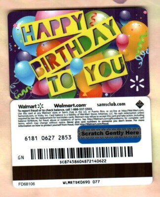 WALMART Happy Birthday to You ( 2020 ) Gift Card ( $0 ) | eBay