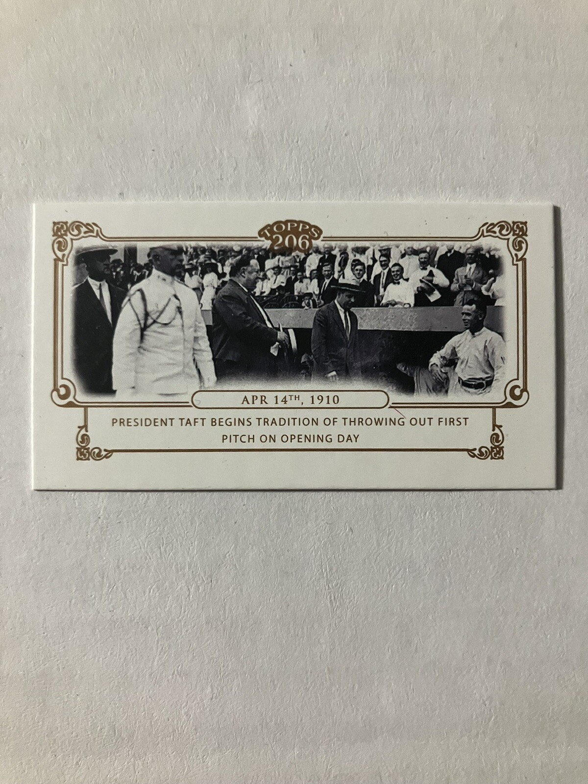 President Taft First Pitch Historical Events Mini 2010 Topps T206 card ...