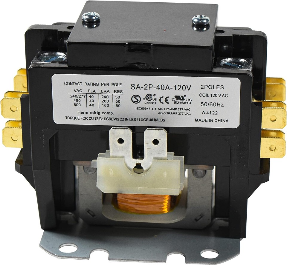 HQRP 2Pole 40A Coil 120V AC Heavy Duty Lighting Contactor Definite ...