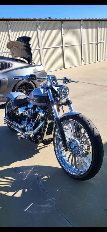 Harley Turbine 23" FXSB 2013 -24 Breakout FORGED WHEELS CHROME rims ...