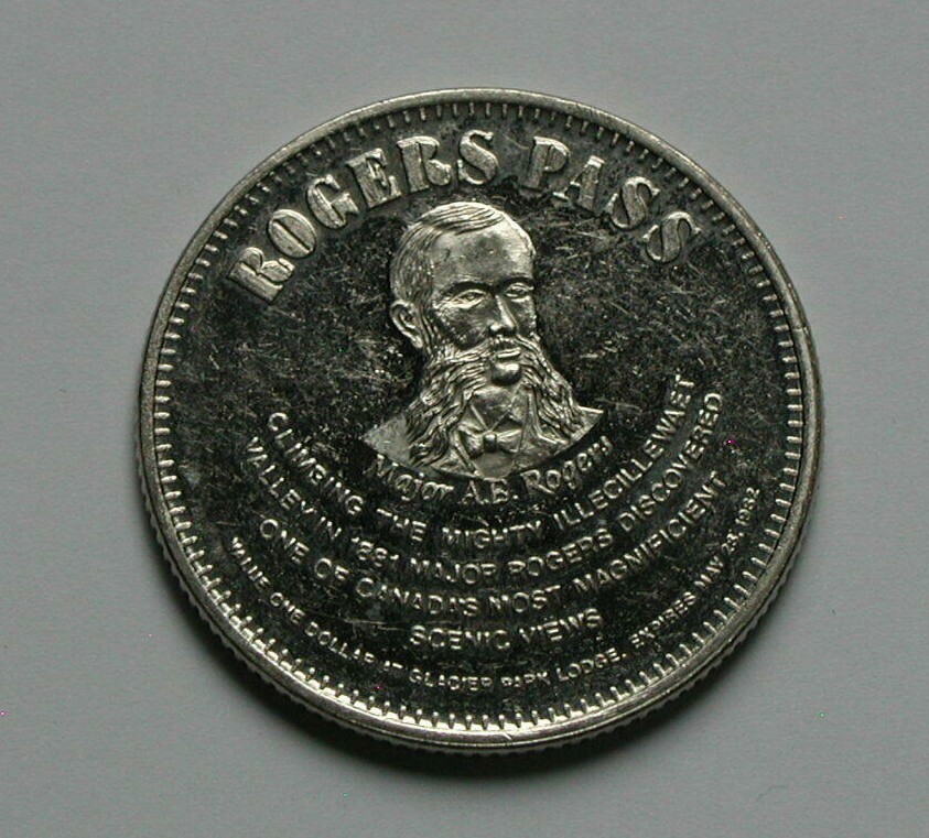 1982 Rogers Pass BC CANADA Trade Dollar Token - CPR Steam Railroad ...