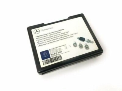 Mercedes Benz C Class 17-18 Set of Four Silver Rim Wheel Locks Key OE ...