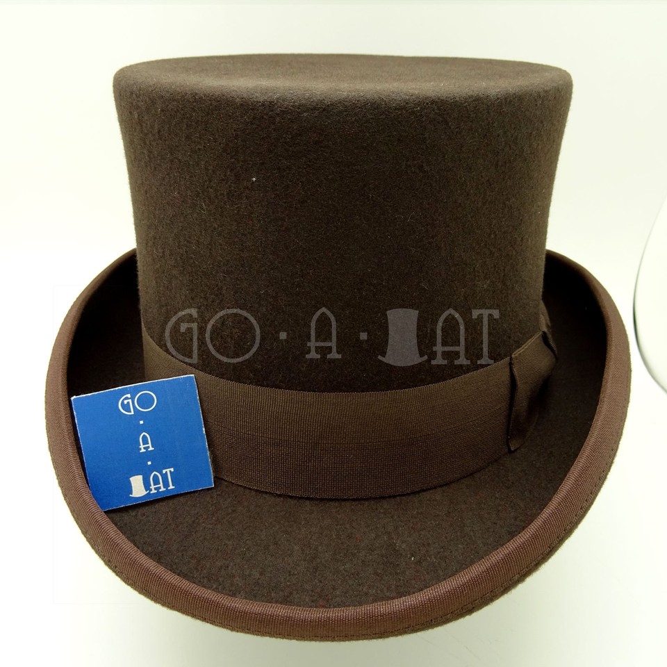 CLASSIC Wool Felt Gentlemen Top Hat Victorian Tuxedo Men Topper | 57cm ...