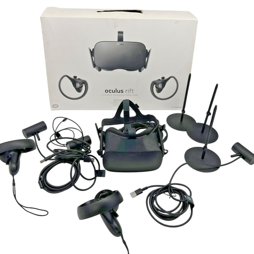 NIB Oculus Rift Virtual Reality Headset w/ Touch Controllers & Sensors ...
