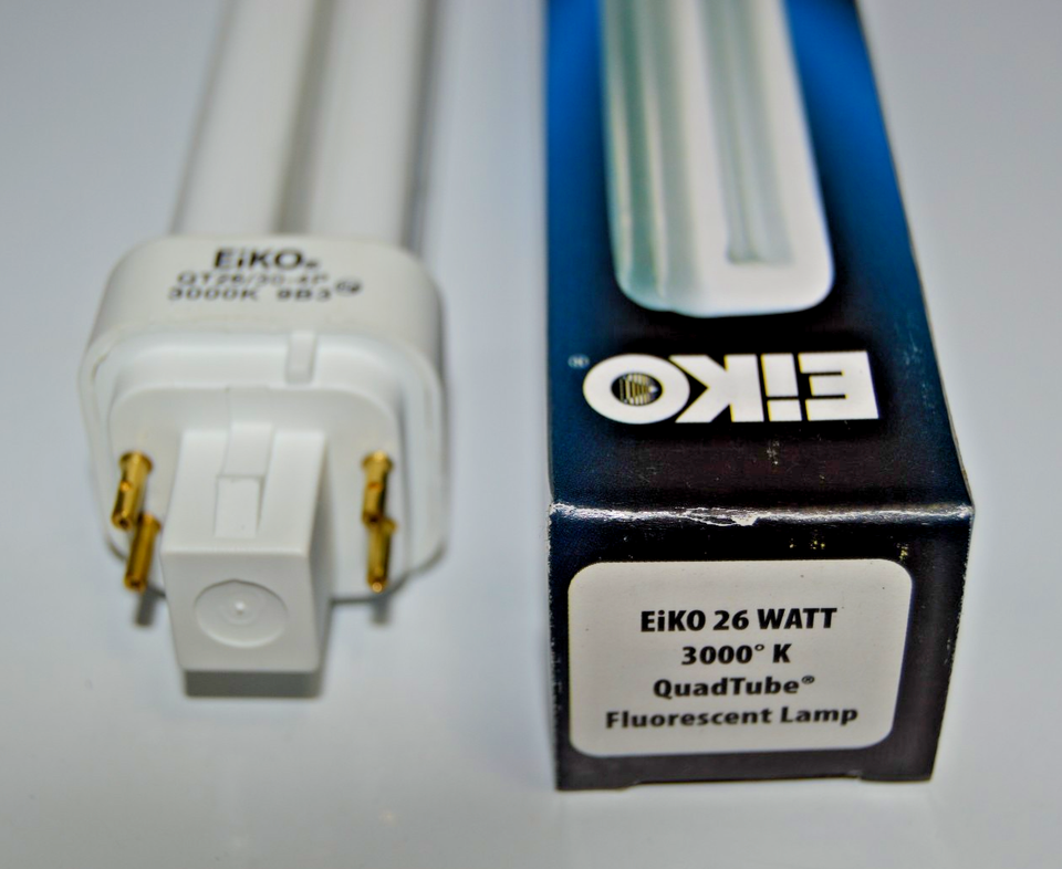 EiKO Lighting 26W QT26/30-4P Compact Fluorescent Bulb 4-PIN Base 3000K ...