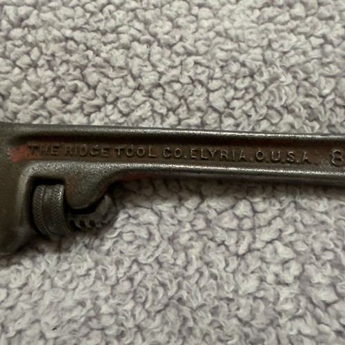 Vintage Ridgid 8" Pipe Wrench The Ridge Tool Co. Elyria O USA | eBay