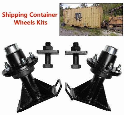 8x 6.5 Lug Superior Shipping Container Wheels, Bolt-on Spindle Kit ...
