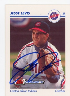 SIGNED BASEBALL CARD AUTO CLEVELAND INDIANS JESSE LEVIS 1991 LINE DRIVE ...