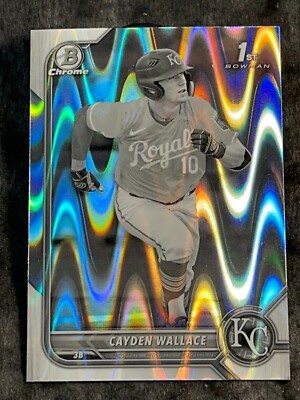 2022 Bowman Chrome 1st BLACK & WHITE RAY REFRACTOR Cayden Wallace | eBay