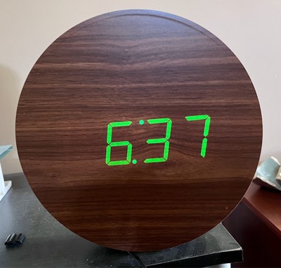 Click Clock - Wood Veneer, Sound Activated Time | eBay